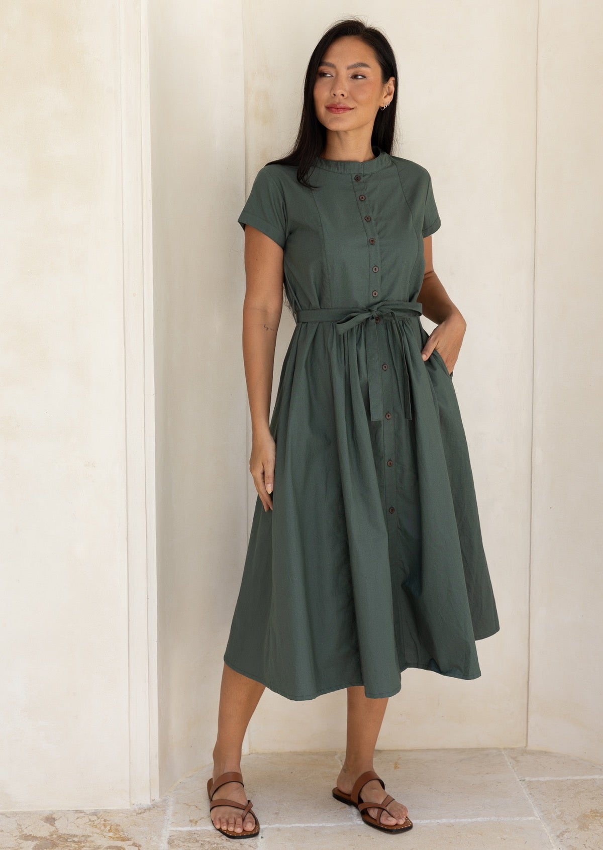 Bridget | Dress Jungle Green – Abbey London