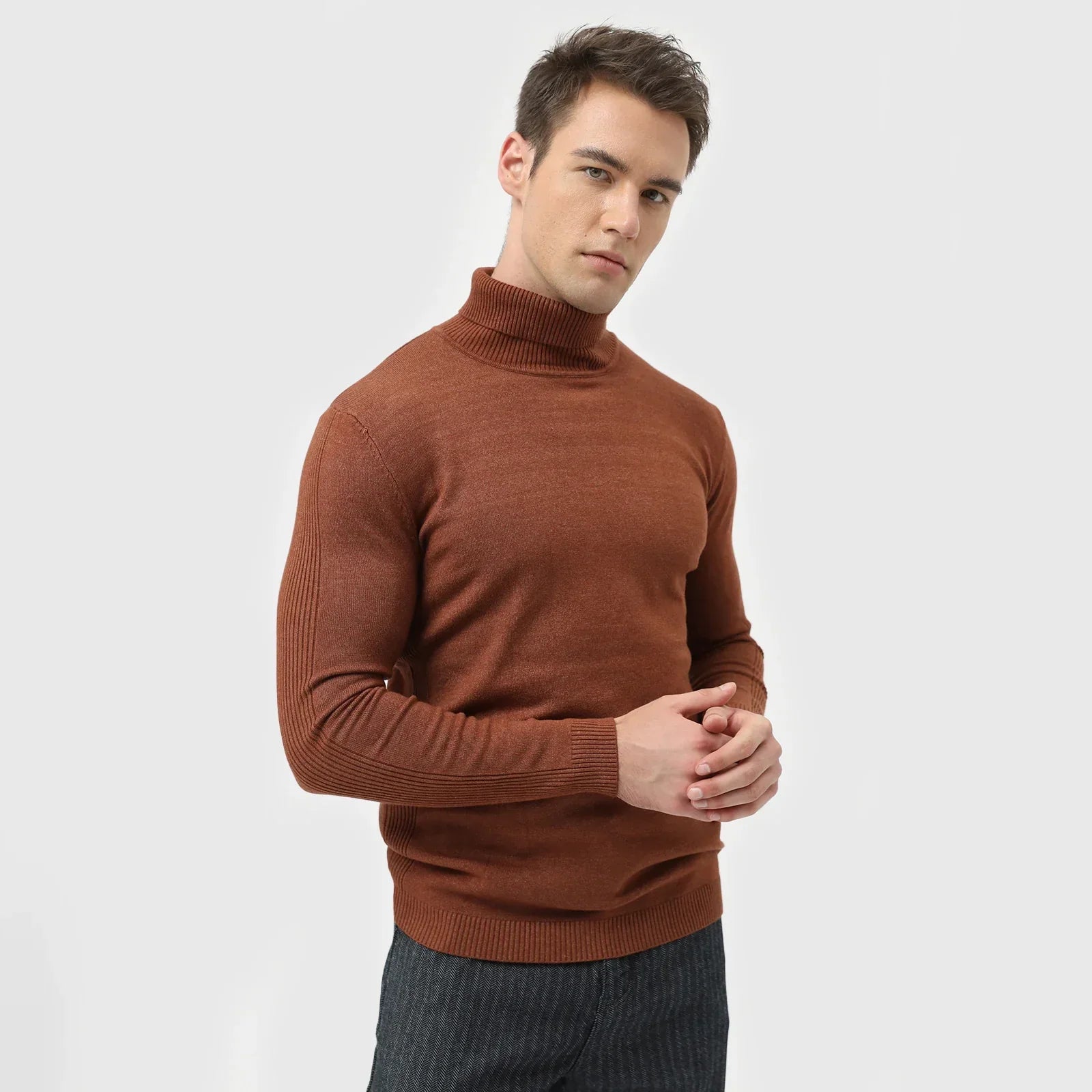 Adriano™ | Classic Muscle Fit Turtleneck Sweater – Abbey London